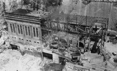 Construction of Arapuni hydro-electric power station - Te Awamutu Museum