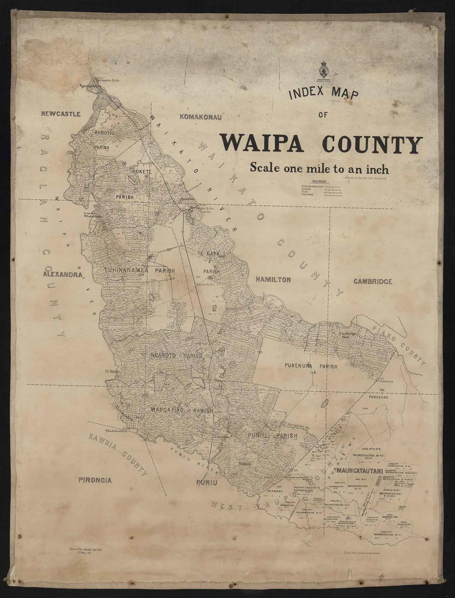 Index Map of Waipa County - Te Awamutu Museum