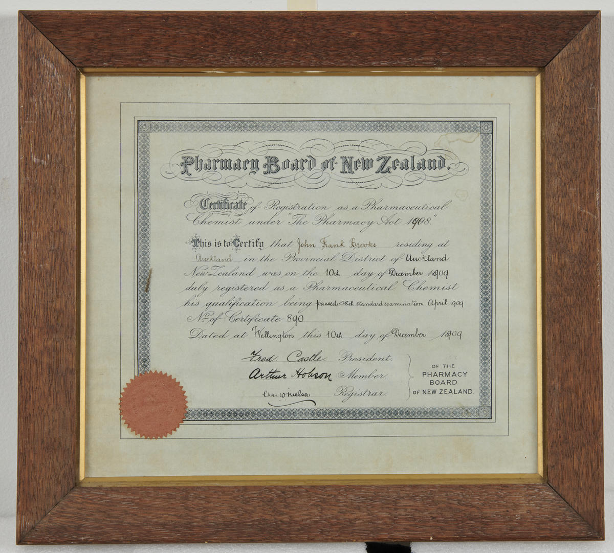 Certificate - Te Awamutu Museum